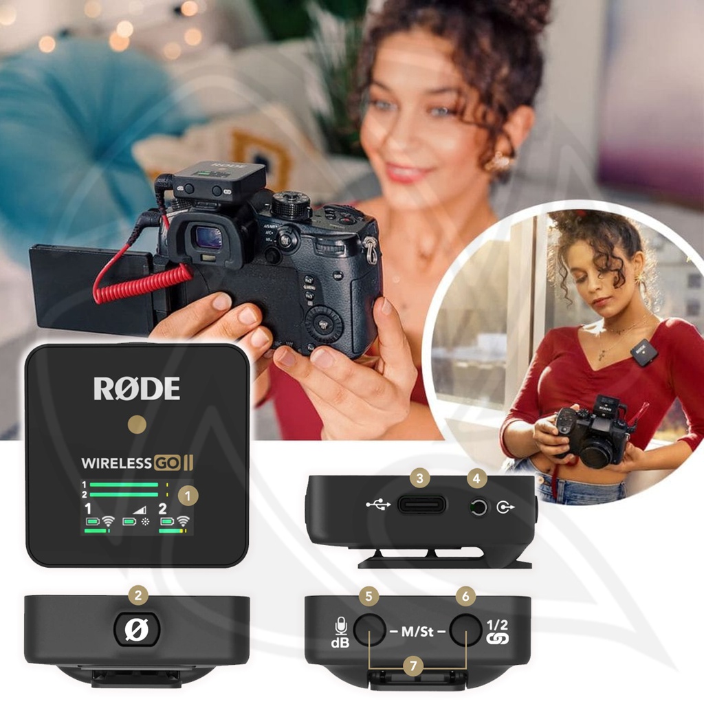 RODE Wireless GO II Single Compact Digital Wireless Microphone System/Recorder (2.4 GHz, Black ...